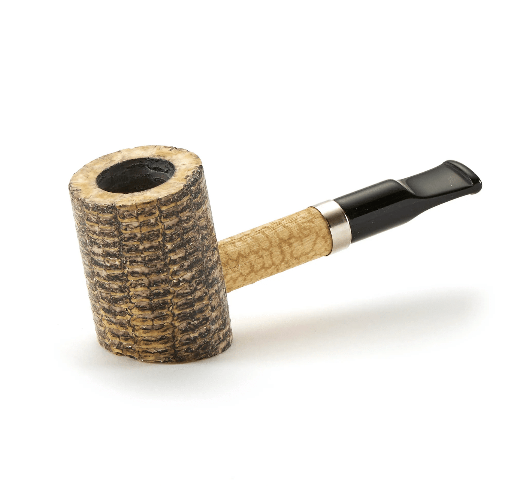 Missouri Meerschaum: Dagner Poker Corn Cob Pipe Black Stem - Boswell Pipes