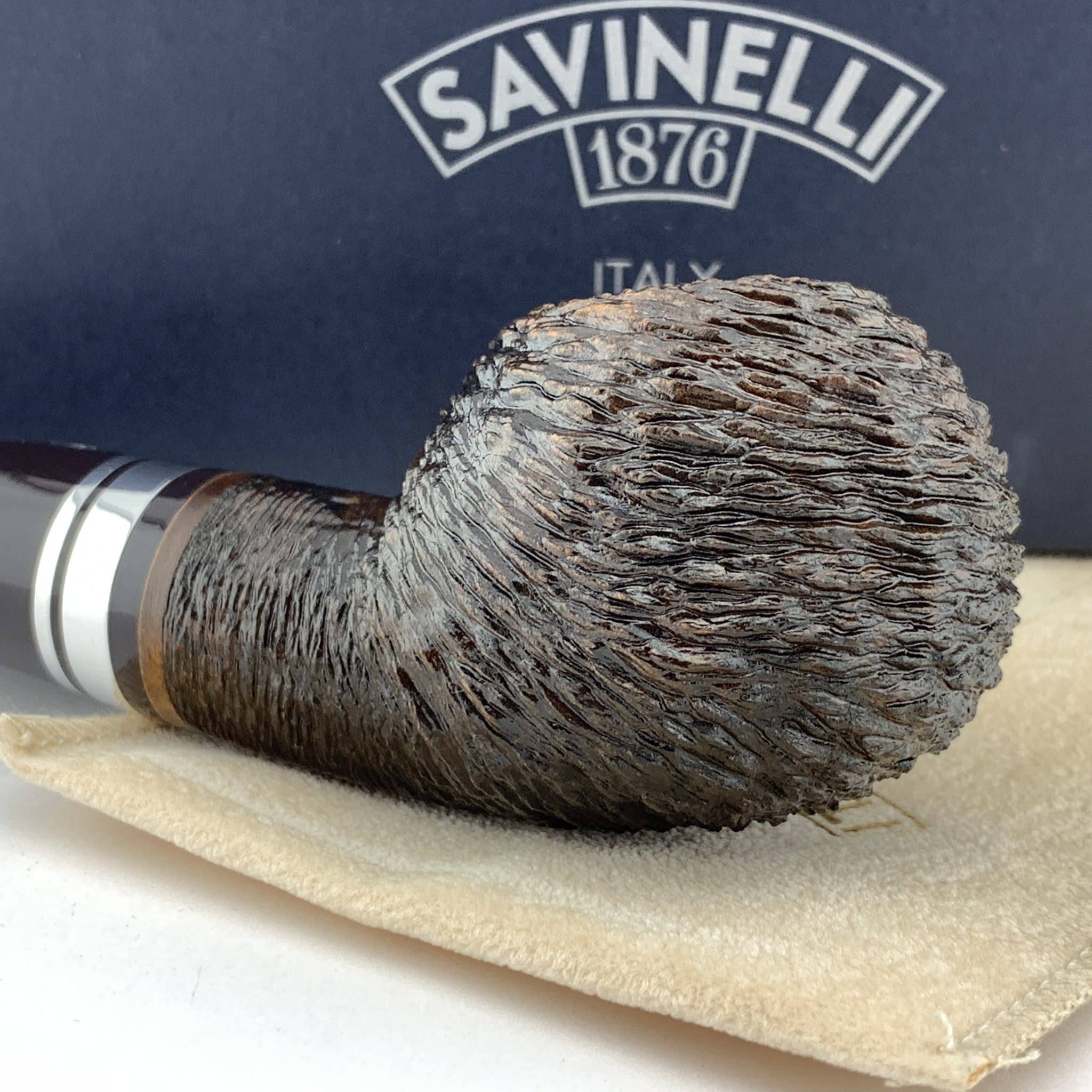 Savinelli Pipe: Minerva Rusticated Brown (320 KS) (6mm) Author Pipe ...