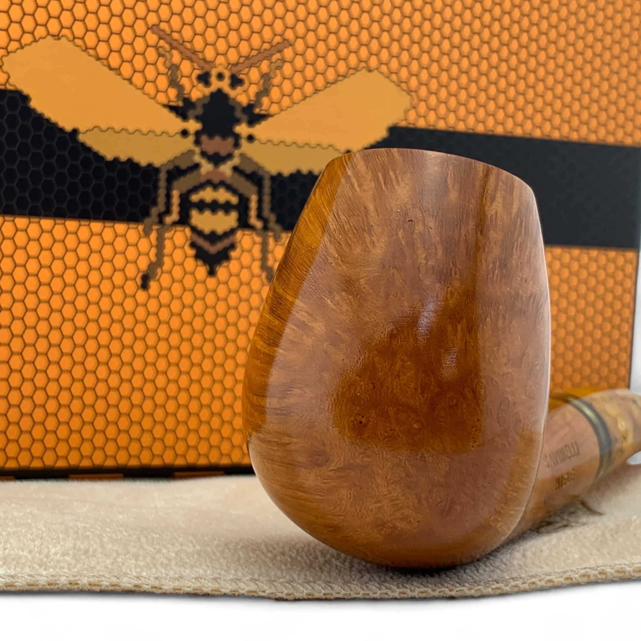 Savinelli Pipe: Miele (628) (6mm) Smooth Bent Brandy Pipe - Boswell Pipes