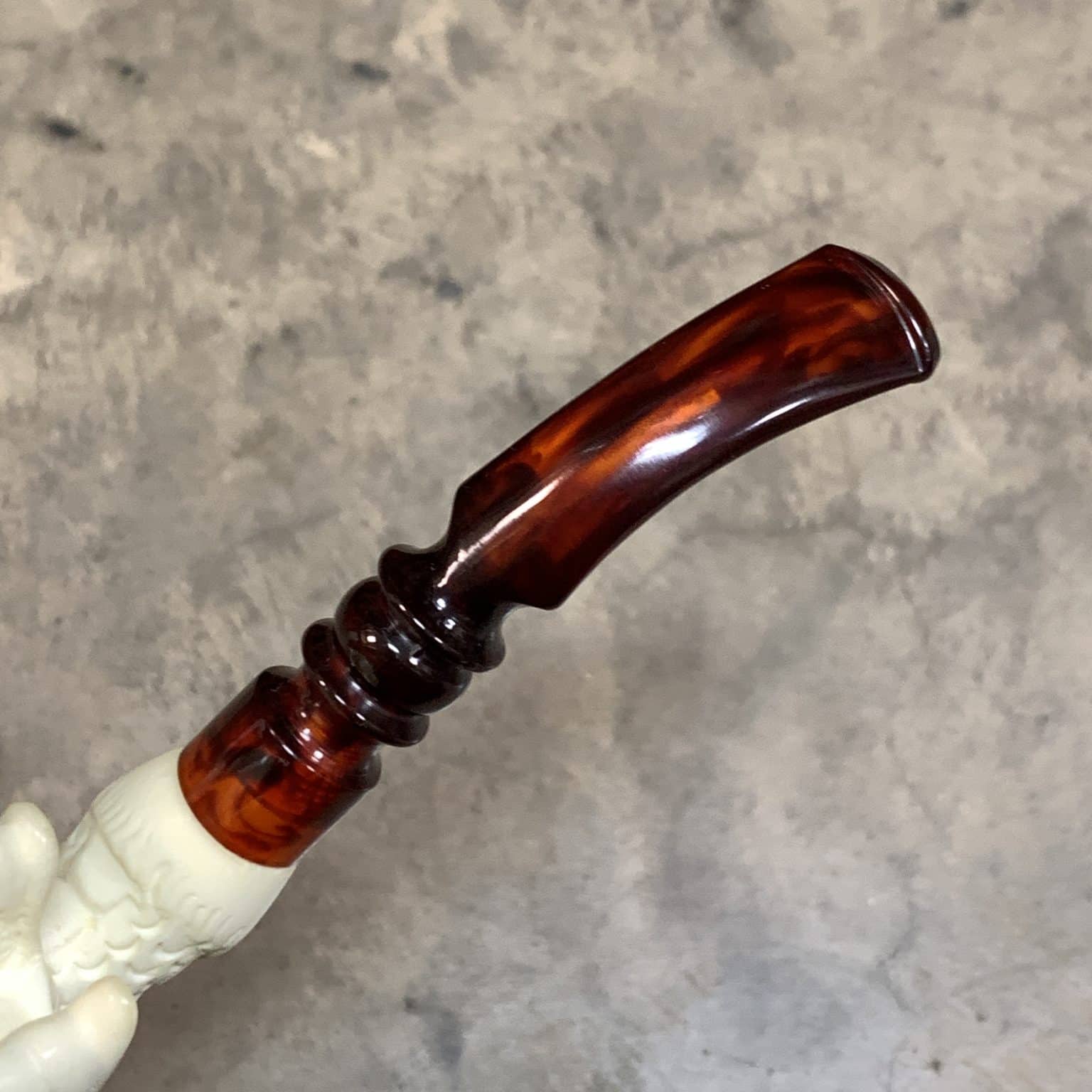 SMS Meerschaum Carved Tiger Head with Eagle Claw Bowl Pipe - Premium ...