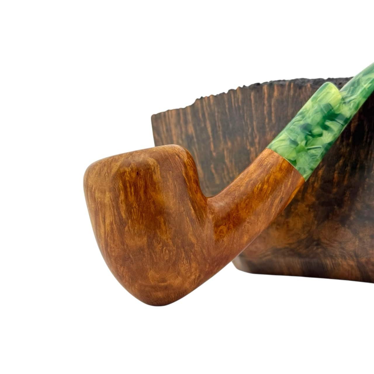 Gently Smoked- Mario Grandi Smooth Bent Acorn Tobacco Pipe - Boswell Pipes