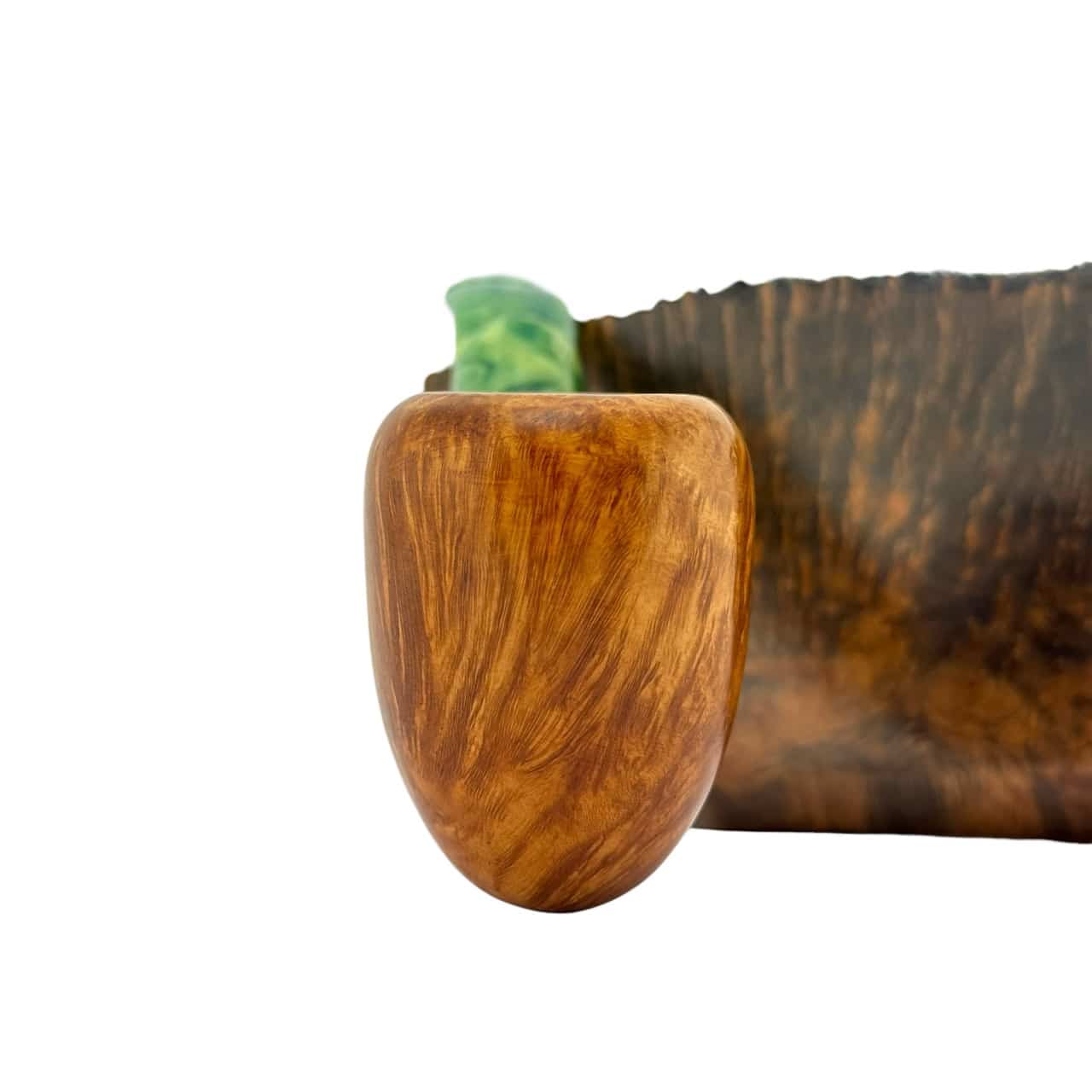 Gently Smoked- Mario Grandi Smooth Bent Acorn Tobacco Pipe - Boswell Pipes