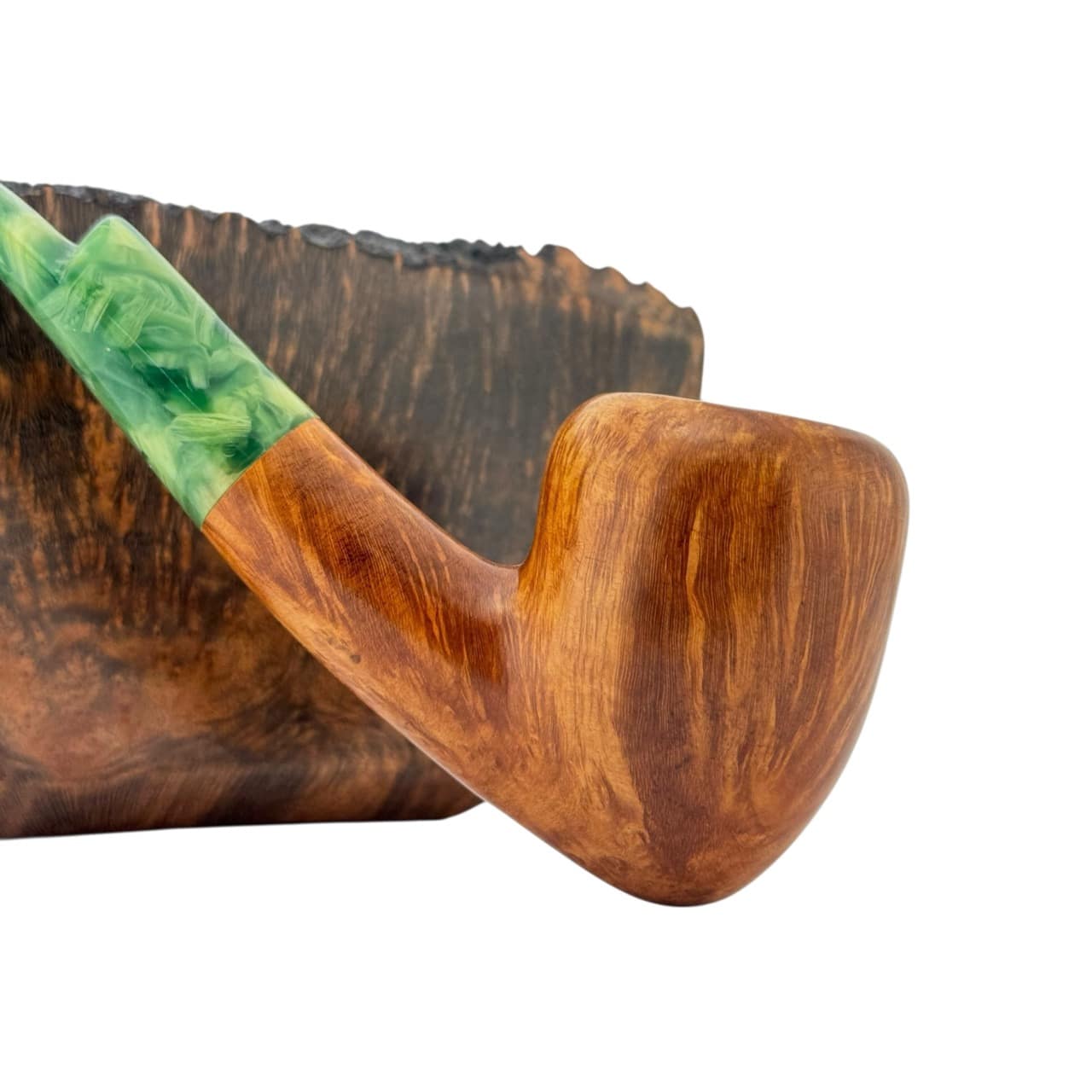 Gently Smoked- Mario Grandi Smooth Bent Acorn Tobacco Pipe - Boswell Pipes
